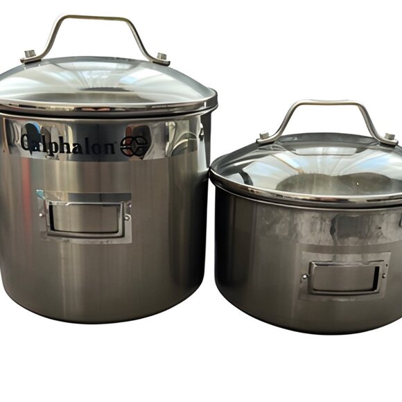 Calphalon | Kitchen | Set Of 2 Calphalon Stainless Steel Canisters ...